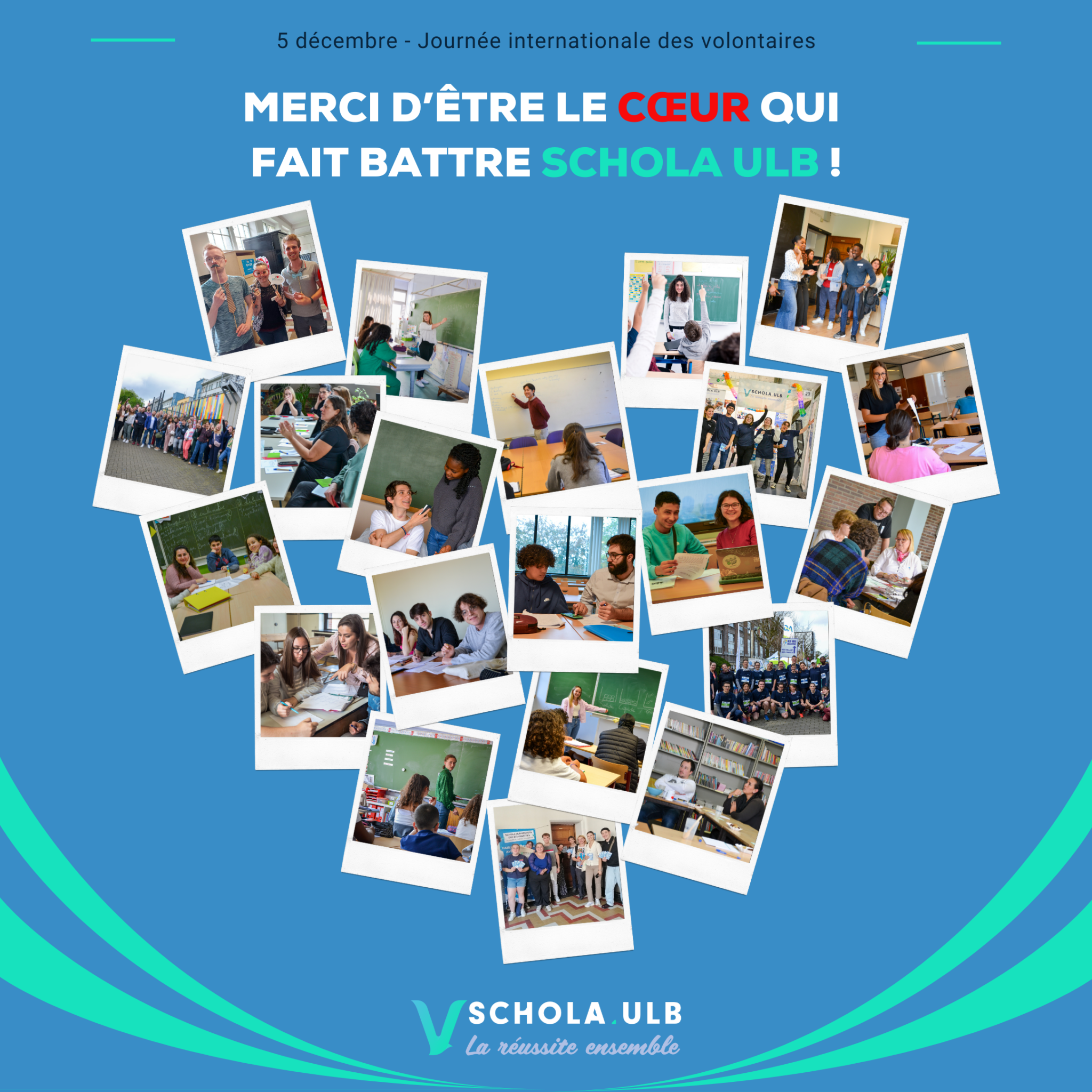 Merci à nos volontaires d'être le coeur qui fait battre Schola ULB ! |Schola ULB